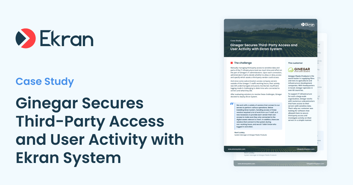 Ginegar Secures Third-Party Access and User Activity with Syteca | Syteca